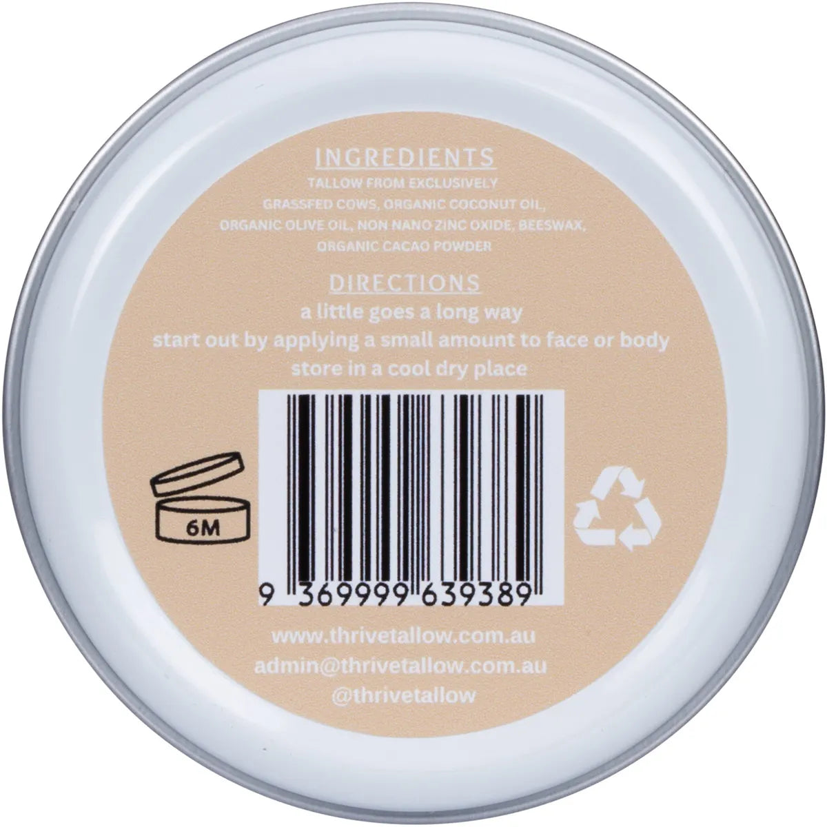 Thrive Tallow Tinted Sun Balm with Zinc 70ml - $35.00 – Natural Health ...